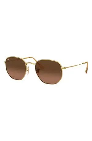 Ray-ban 54mm Hexagonal Sunglasses - Gold