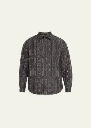 Palm Angels Men's Monogram Quilted Overshirt - Anthracite