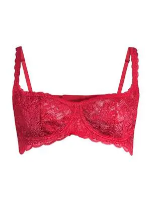 Cosabella Women's Never Say Never Lace Balconette Bra - Black  Mystic Red