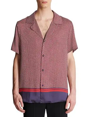 Balmain Logo Print Camp Shirt