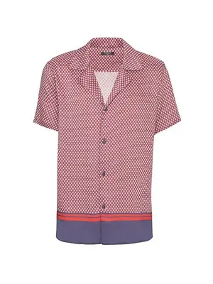 Balmain Logo Print Camp Shirt
