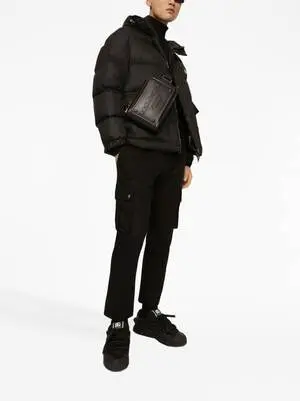 Dolce & Gabbana Logo-plaque Padded Hooded Jacket - Black