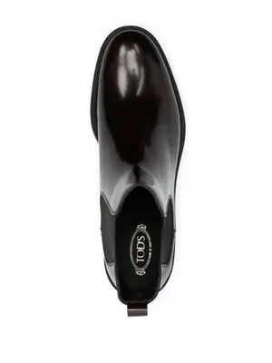 TOD'S Leather Chelsea Boots - Red