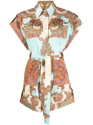 FORTE DEI MARMI COUTURE Patterned Jacquard Cotton Playsuit