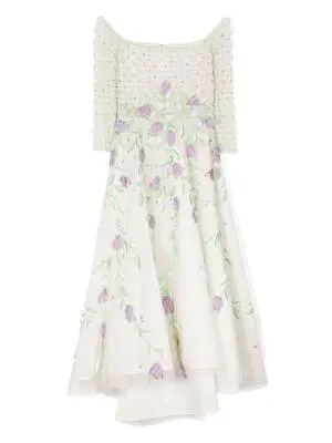 SAIID KOBEISY Off-shoulder Tulle Dress - White