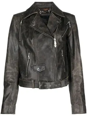 PHILIPP PLEIN Philipp Plein Leather Biker Jacket