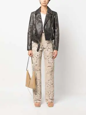 Philipp Plein Leather Biker Jacket