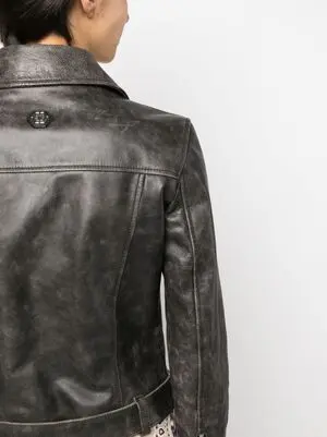 Philipp Plein Leather Biker Jacket