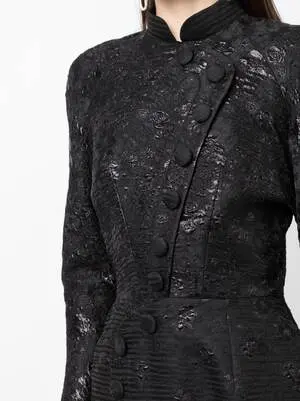 SAIID KOBEISY Brocade-effect Long-sleeve Dress