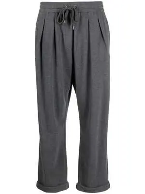 Brunello Cucinelli Pleated Cropped Track Pants