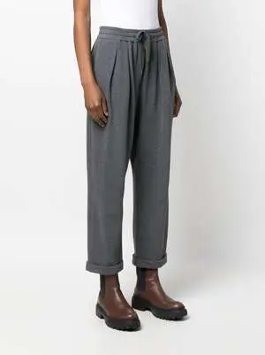 Brunello Cucinelli Pleated Cropped Track Pants