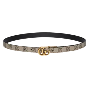 Gucci Gg Marmont Reversible Thin Belt - Beige