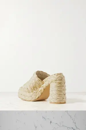 Stella McCartney Raffia Platform Mules - Neutrals