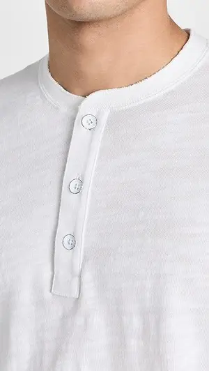 Rag & Bone Long Sleeve Classic Henley - White