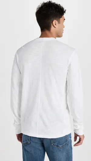 Rag & Bone Long Sleeve Classic Henley - White