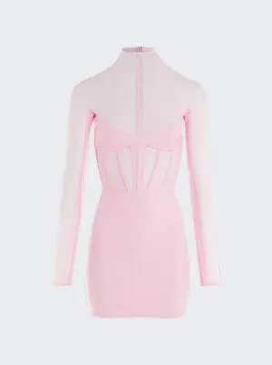 MUGLER Corset Illusion Dress - Pink