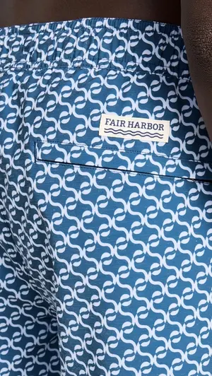 FAIR HARBOR The Bayberry Swim Trunks 7 - Navy Geo