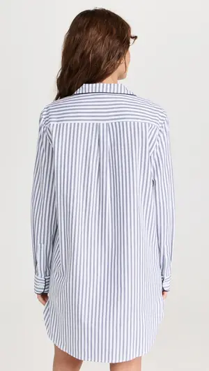 PETITE PLUME Navy French Ticking Nightshirt