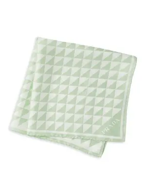 Prada Printed Silk Twill Scarf 90x90 Green