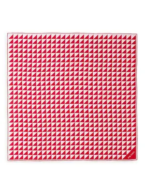 Prada Printed Silk Twill Scarf 90x90 Red