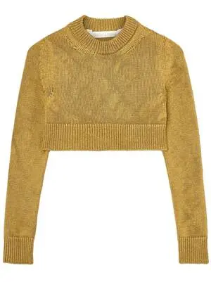 Palm Angels Cropped Laminated Jumper