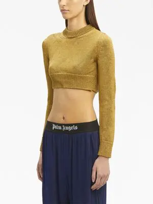 Palm Angels Cropped Laminated Jumper