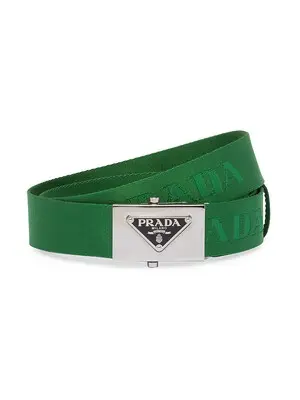 Prada Woven Re-nylon Belt Green