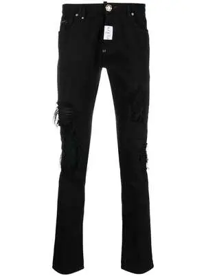 Philipp Plein Distressed Bottoms For Men