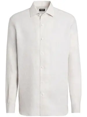 Zegna Long-sleeve Linen Shirt - White