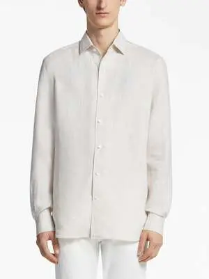 Zegna Long-sleeve Linen Shirt - White