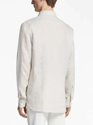 Zegna Long-sleeve Linen Shirt - White