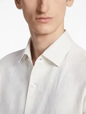 Zegna Long-sleeve Linen Shirt - White