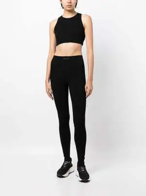Fear Of God Logo-patch Ribbed Crop Top - Black