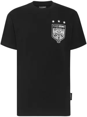 PLEIN SPORT Ss Tiger Crest-print T-shirt - Black