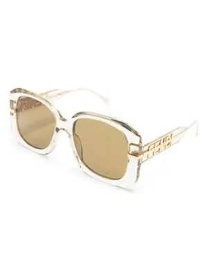 Fendi Logo-plaque Transparent-frame Sunglasses
