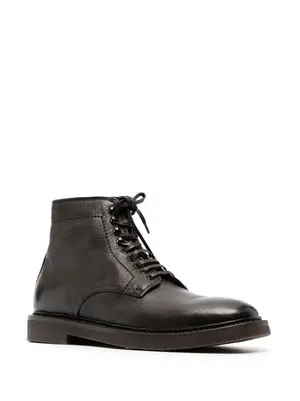 Officine Creative Lace-up Leather Biker Boots - Brown