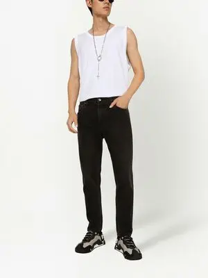 Dolce & Gabbana Tapered-leg Jeans - Black