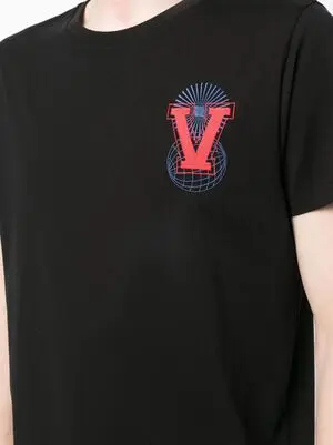 PORTS V Logo-embroidered T-shirt - Black
