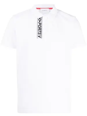 PORTS V Logo-tape Polo Shirt - White