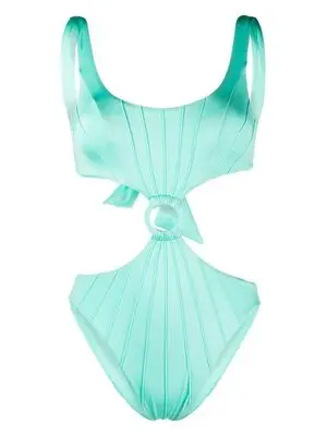 NOIRE SWIMWEAR Cut-out One Piece Swimsuit - Blue