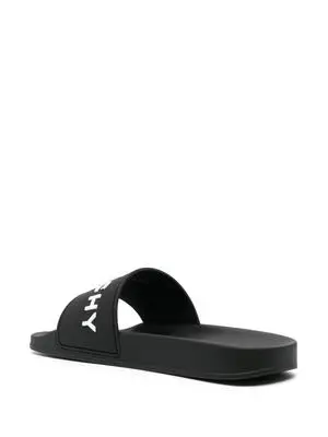 Givenchy Embossed-logo Faux-leather Slides