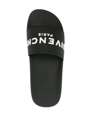 Givenchy Embossed-logo Faux-leather Slides