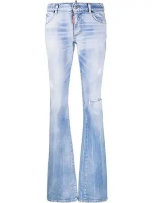 Dsquared2 Distressed Flared Jeans - Blue