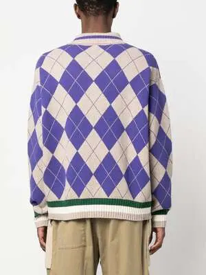 Dsquared2 Argyle Check Polo Collar Jumper