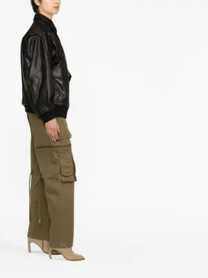 Dsquared2 Zipped Goatskin Bomber Jacket