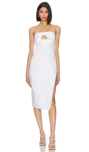 Majorelle X Jetset Christina Halterneck Midi Dress With Cut-out And Slit