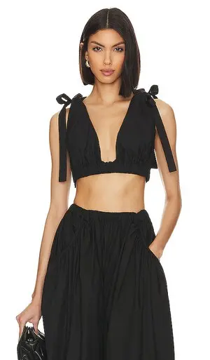 L'academie Arman Poplin Crop Top