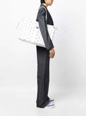 Mcm Large Liz Reversible Tote Bag - White