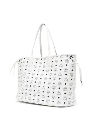 Mcm Large Liz Reversible Tote Bag - White