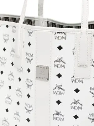 Mcm Large Liz Reversible Tote Bag - White